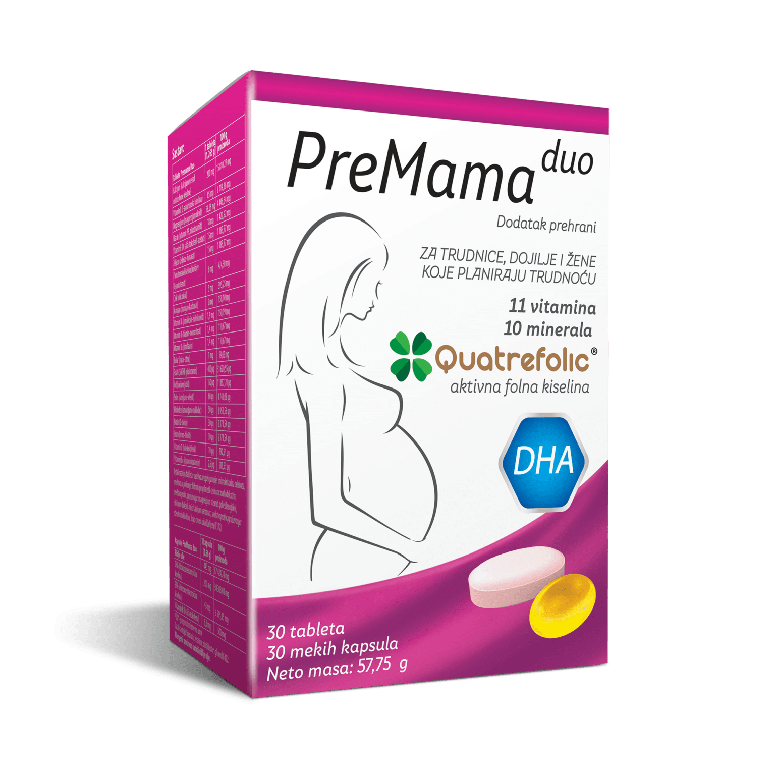 PREMAMA DUO 30 tableta + 30 mekih kapsula - Moja Apoteka